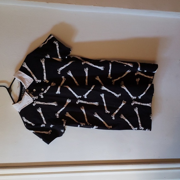 Killstar | Tops | Killstar Skeleton Polo Xxl | Poshmark